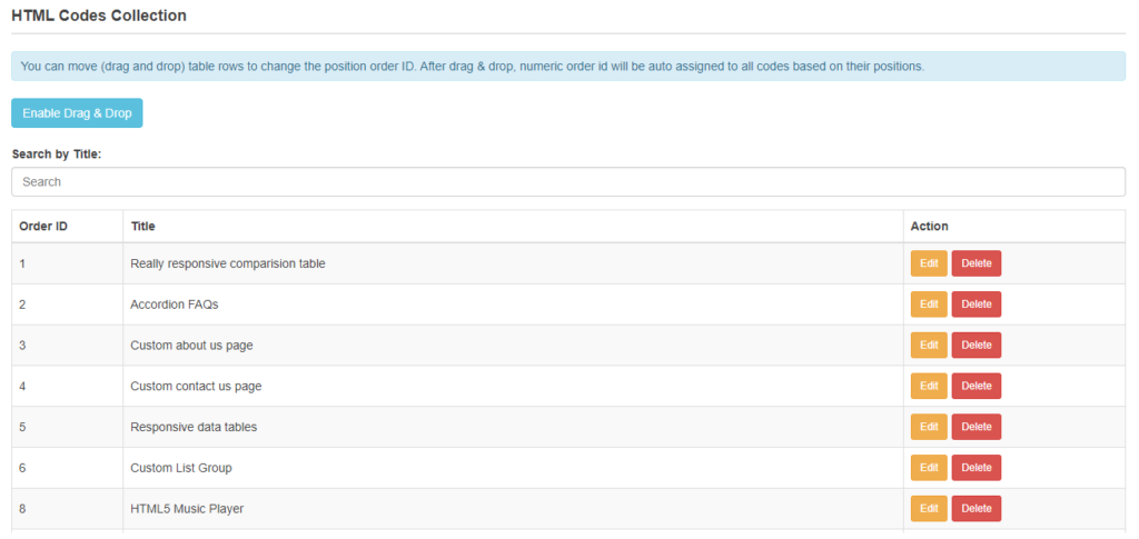 Siberian HTML Codes Collection Module | WebVista | Siberian CMS Store