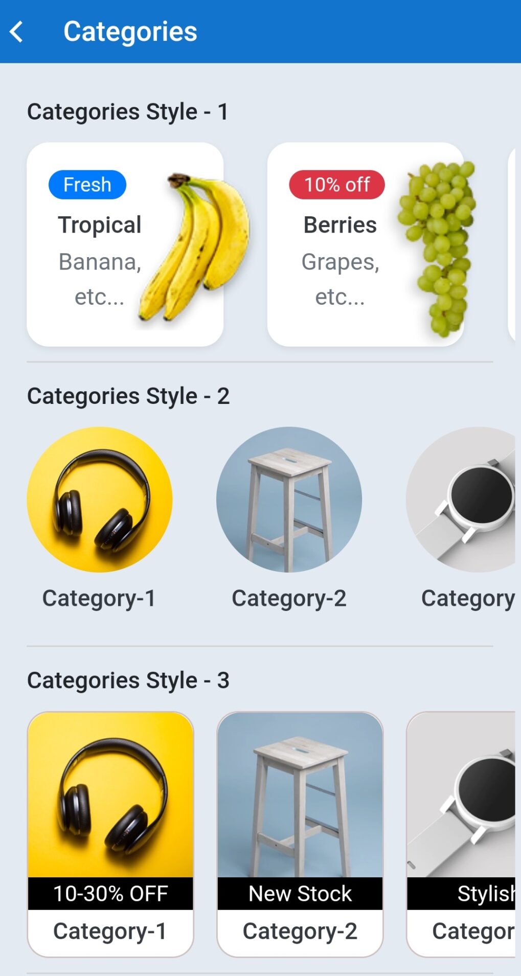 Swipeable Categories | WebVista | Siberian CMS Store